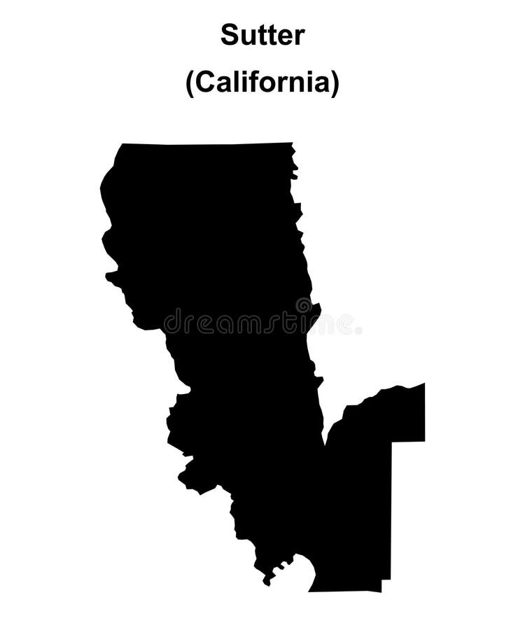Sutter outline map stock illustration. Illustration of tourism - 357885622