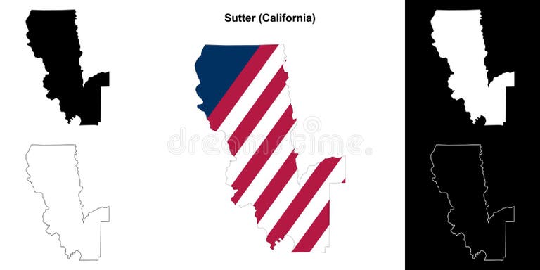 Sutter outline map stock vector. Illustration of contour - 323840646