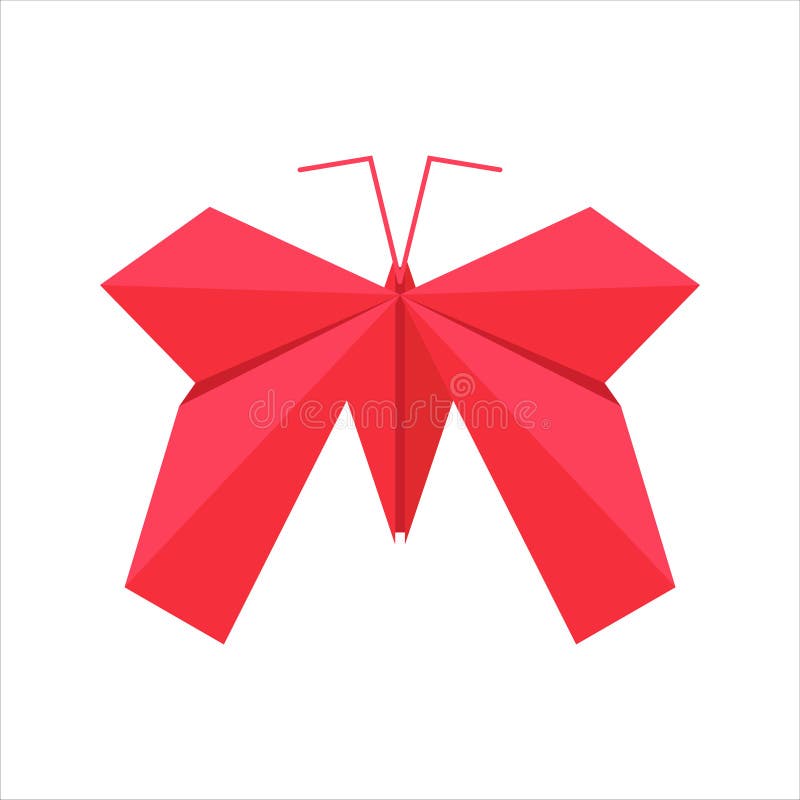 Red Flat Origami Shape stock vector. Illustration of templates - 266937553
