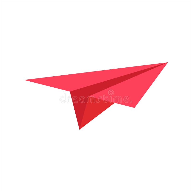 Red Flat Origami Shape stock vector. Illustration of circle - 266937554