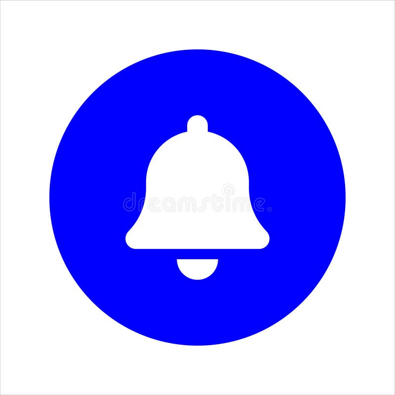Blue Flat Notifications Icon Stock Vector - Illustration of label, font ...