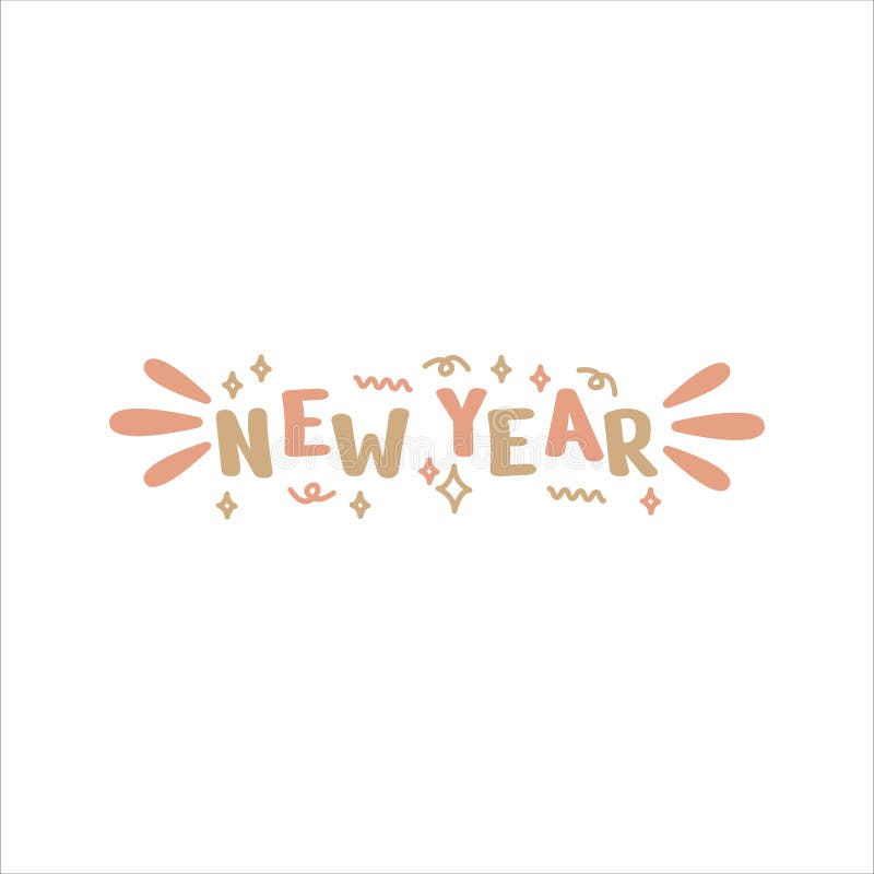 Flat Happy New Years Lettering Stock Vector - Illustration of circle ...