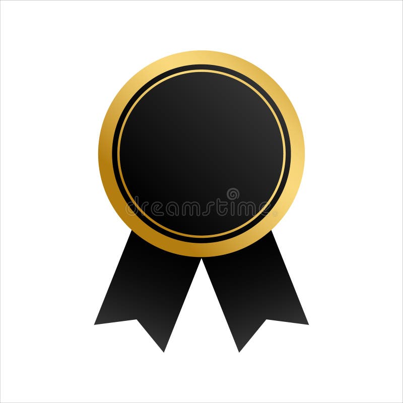 Black and Gold Flat Certificate Badge Stock Vector - Illustration of ...