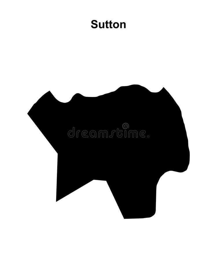 Sutton outline map stock illustration. Illustration of boundary - 371647061