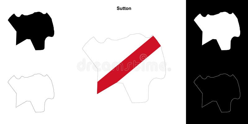 Sutton outline map stock vector. Illustration of sutton - 334905775