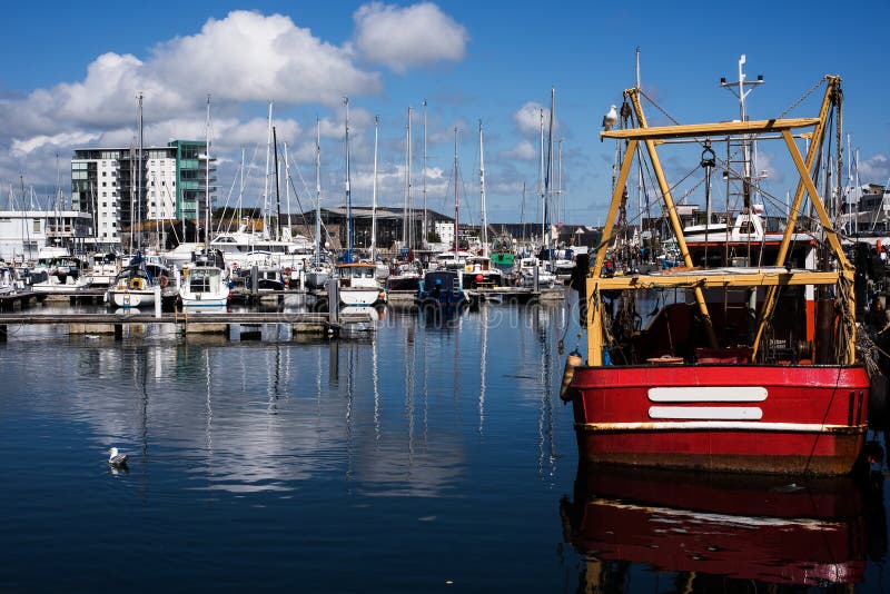 Sutton Harbour Marina - Plymouth, Devon, England Stock Photo - Image of ...