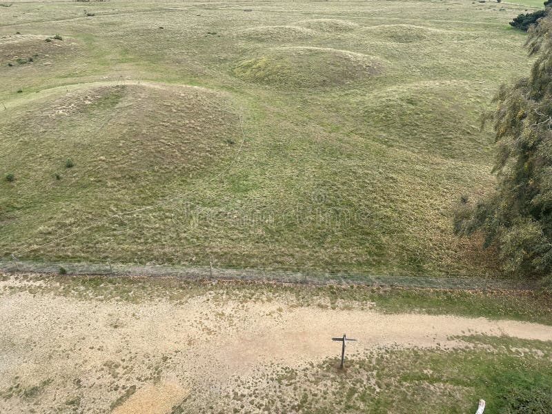 Sutton Hoo Burial Mounds Aerial Image Stock Image - Image of mask ...