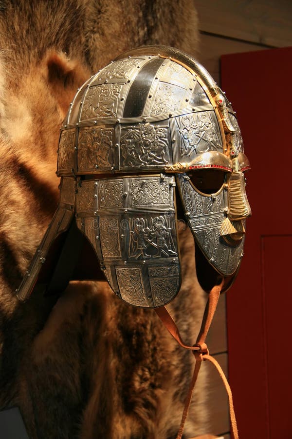 Sutton Hoo Saxon Helmet Side View Stock Image - Image of patterns ...