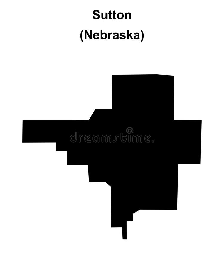 Sutton outline map stock vector. Illustration of nottinghamshire ...