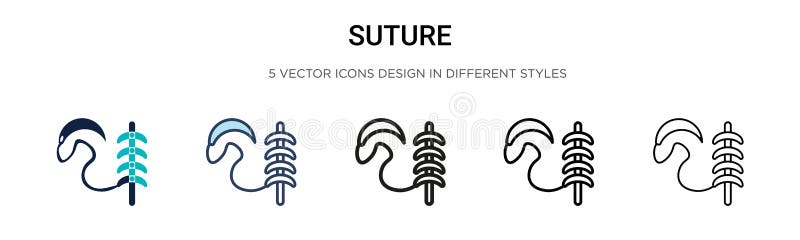 Suture Icon in Filled, Thin Line, Outline and Stroke Style. Vector ...