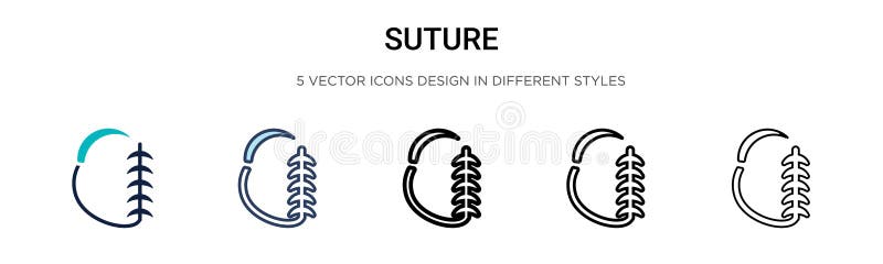 Suture Icon in Filled, Thin Line, Outline and Stroke Style. Vector ...