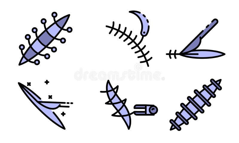 Suture Icons Set Cartoon Vector. Wound Surgical Stock Vector ... Suture Icons Set Cartoon Vector. Wound Surgical Stock Vector ...