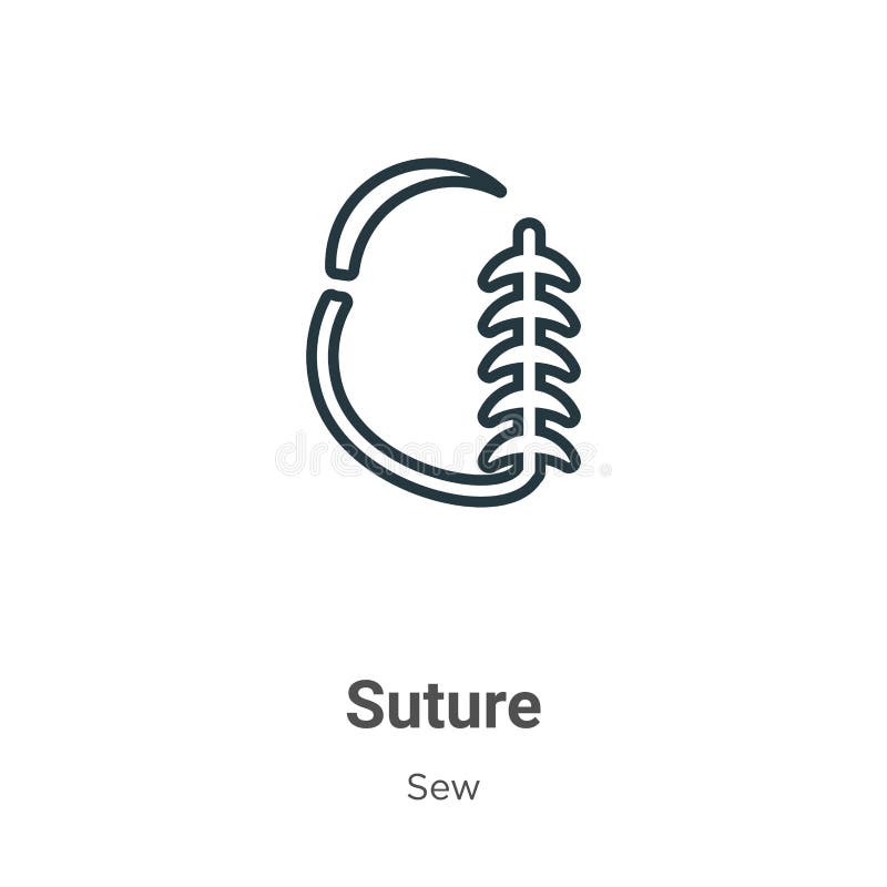Suture Vector Icon on White Background. Flat Vector Suture Icon Symbol ...