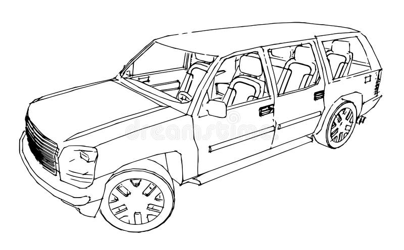 Suv Line Drawing Stock Illustrations – 616 Suv Line Drawing Stock ...