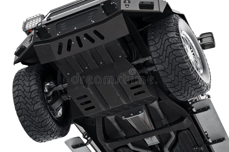 Suv Car 4wd Suspension, Bottom View Stock Illustration - Illustration ...