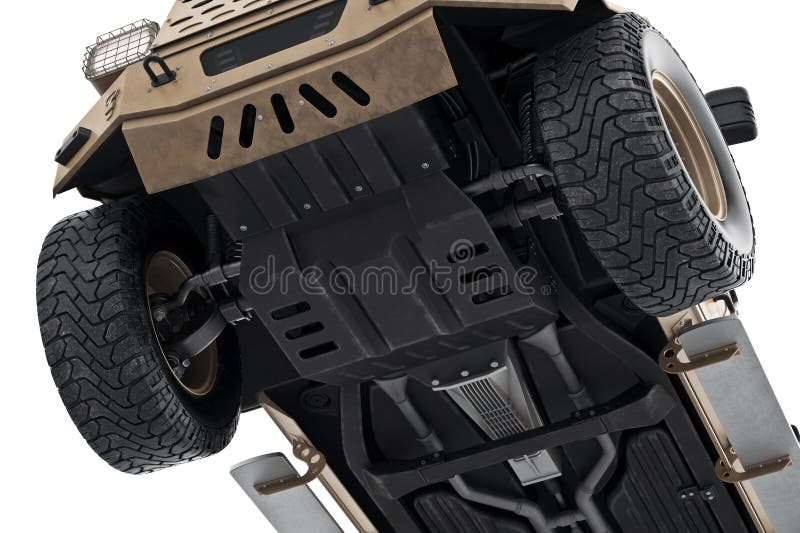 Suv Auto Bottom Suspension, Close View Stock Illustration ...