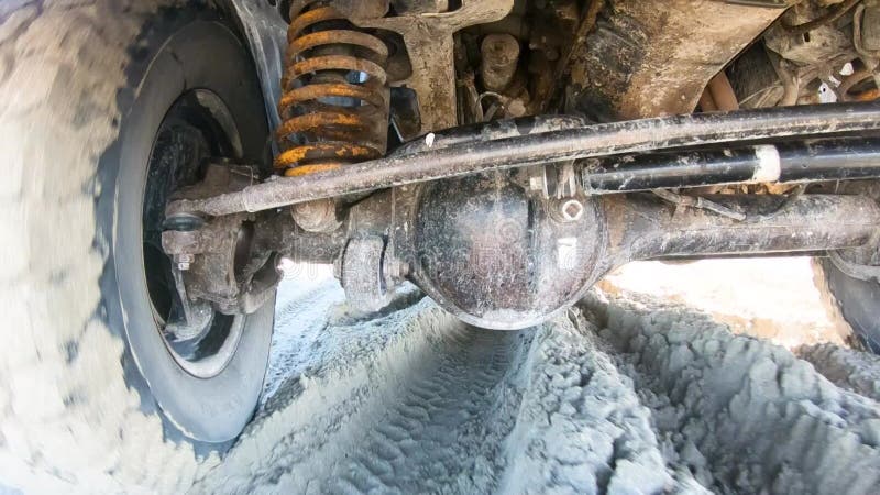 Suv Car Bottom View Transmission and Suspension Stock Footage - Video ...