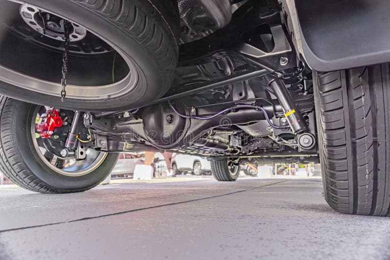 SUV Car Suspension and Rear Drive Shaft Stock Photo - Image of shock ...