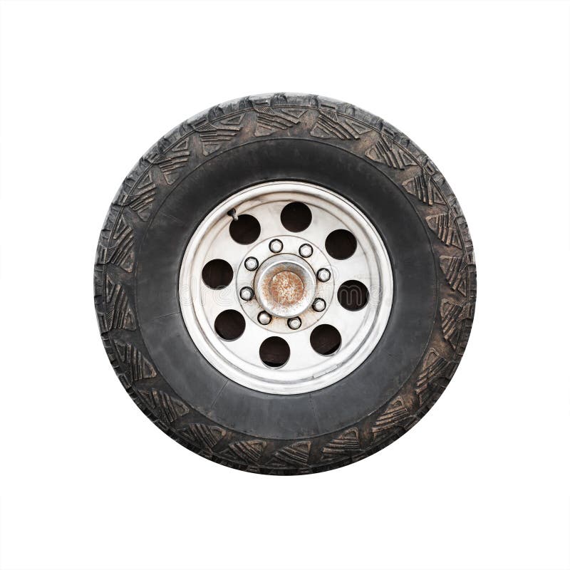 SUV Car Wheel, Front View Isolated Stock Image - Image of auto ...