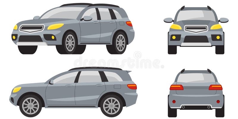 Cartoon Car Different Views Stock Illustrations – 121 Cartoon Car ...