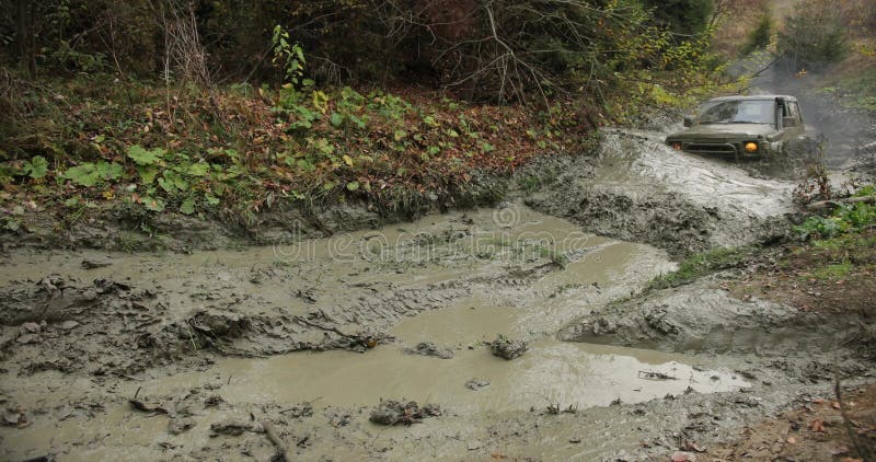 Driving through a Deep Puddle Stock Image - Image of adventure, vehicle ...