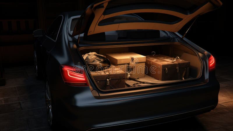 SUV Loaded with Packages and Personal Belongings Stock Illustration ...