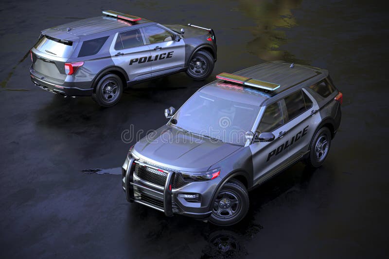 SUV police car stock illustration. Illustration of enforcement - 214821677
