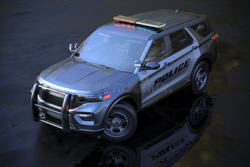 SUV police car stock illustration. Illustration of background - 214821688