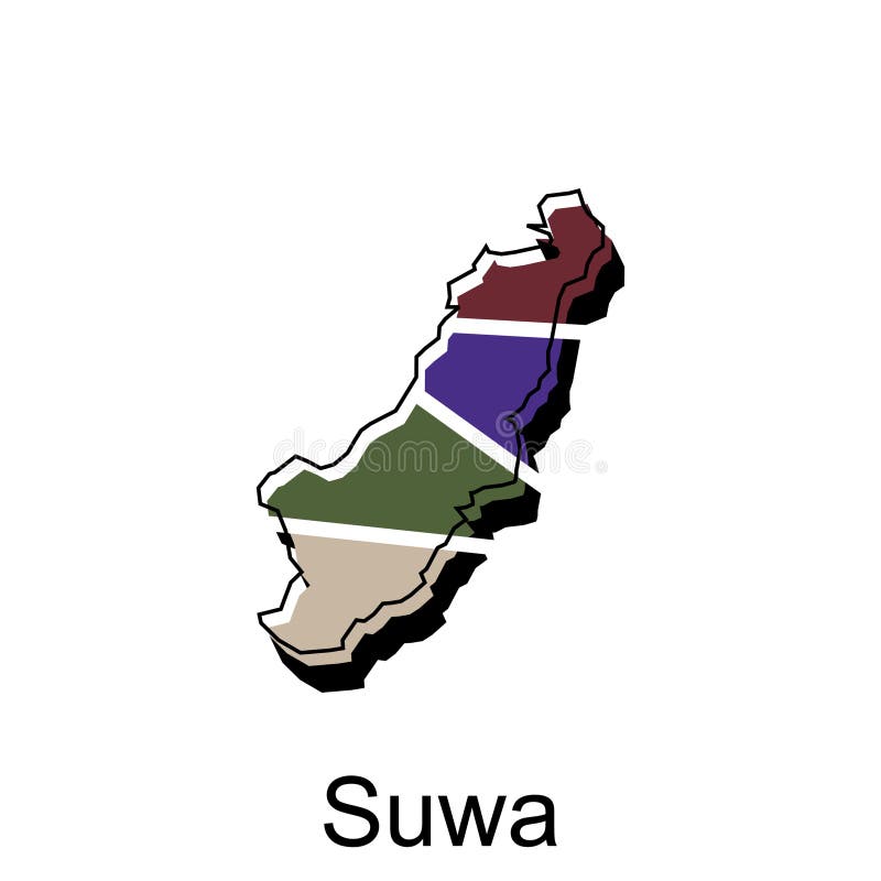 Suwa City of Japan Map, Simple Design Template in White Background ...