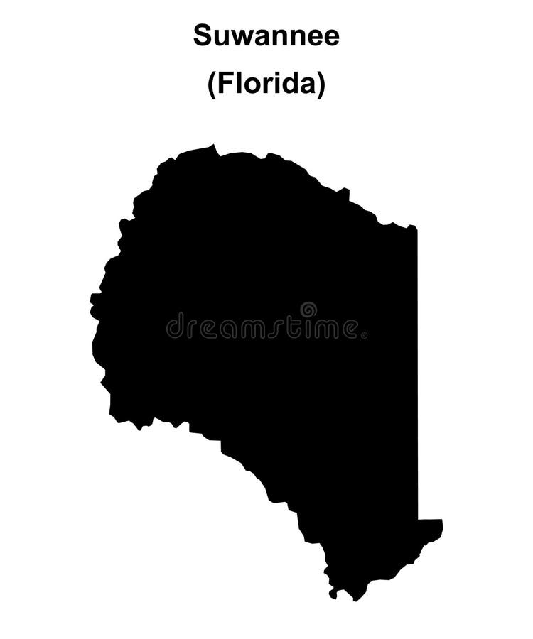 Suwannee outline map stock vector. Illustration of vector - 357890172