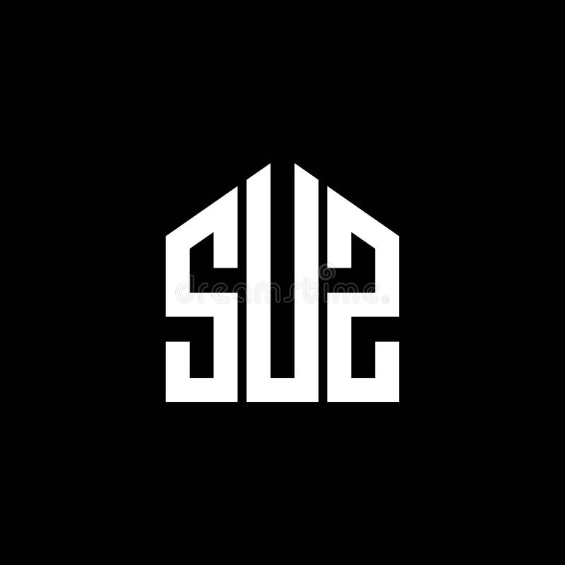 SUZ Letter Logo Design on BLACK Background. SUZ Creative Initials ...