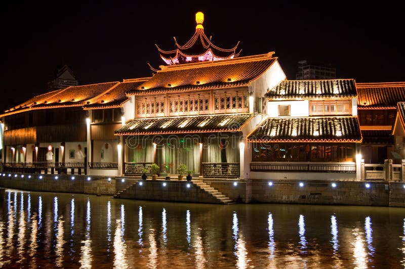 Suzhou night scene stock photo. Image of architecture - 21159492
