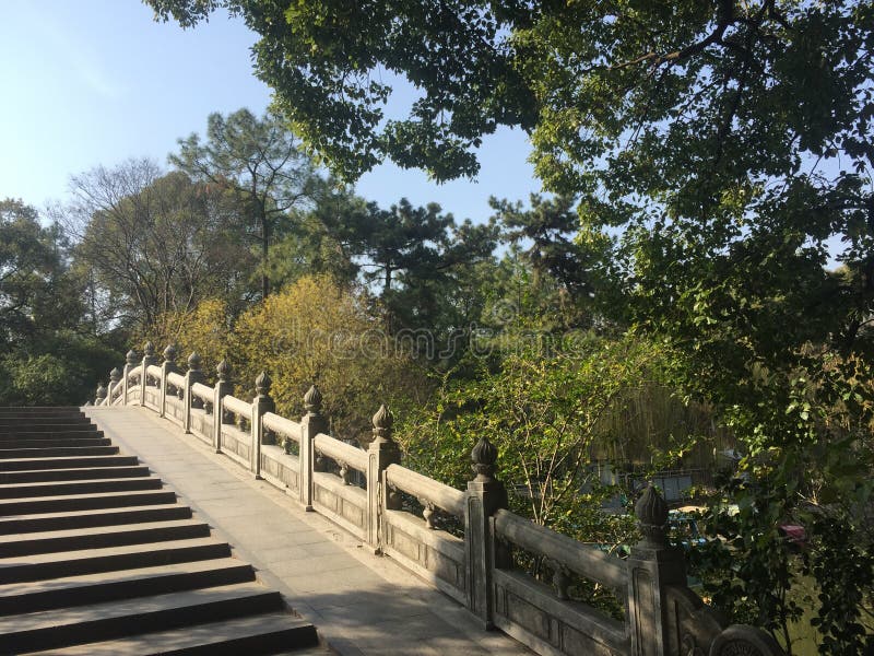 Stone Arch Bridge-Nanchang Like Lake Wetland Park Stock Image - Image ...