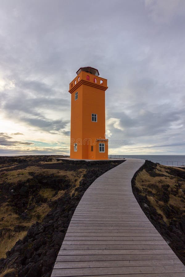 The SvÃ¶rtuloft Lighthouse in Iceland Stock Image - Image of ...