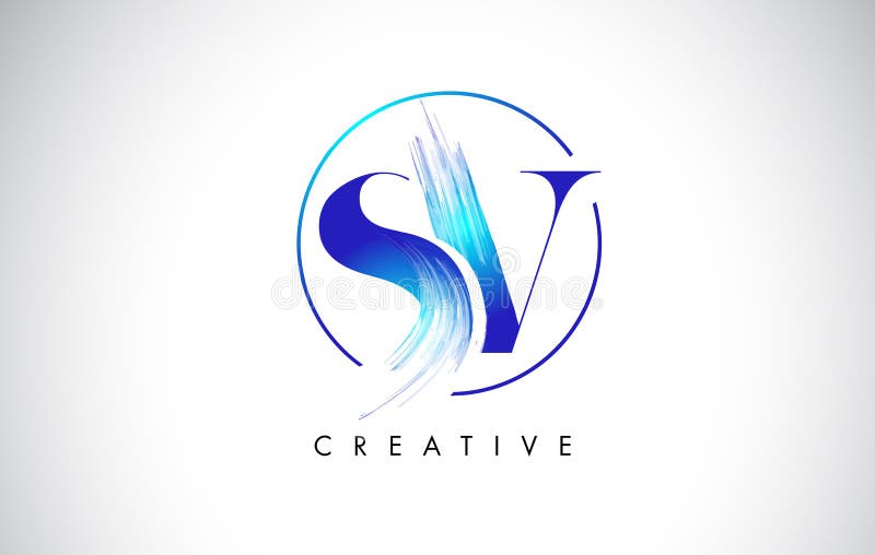 SV Brush Stroke Letter Logo Design. Black Paint Logo Leters Icon Stock ...