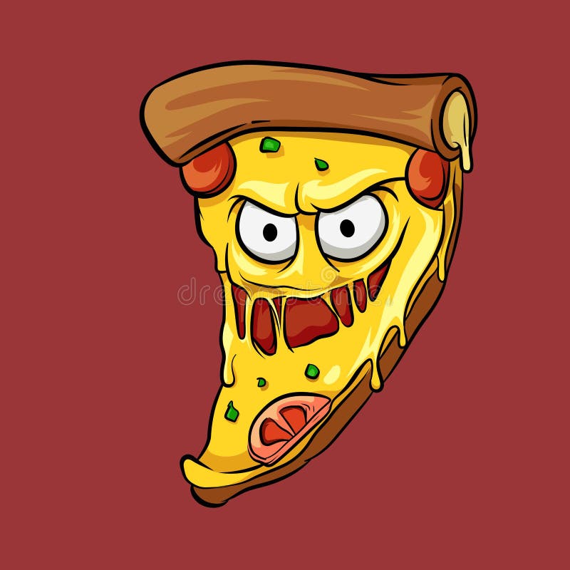 Pizza Monster #3 - Evil Laugh Facial Expression Stock Vector ...