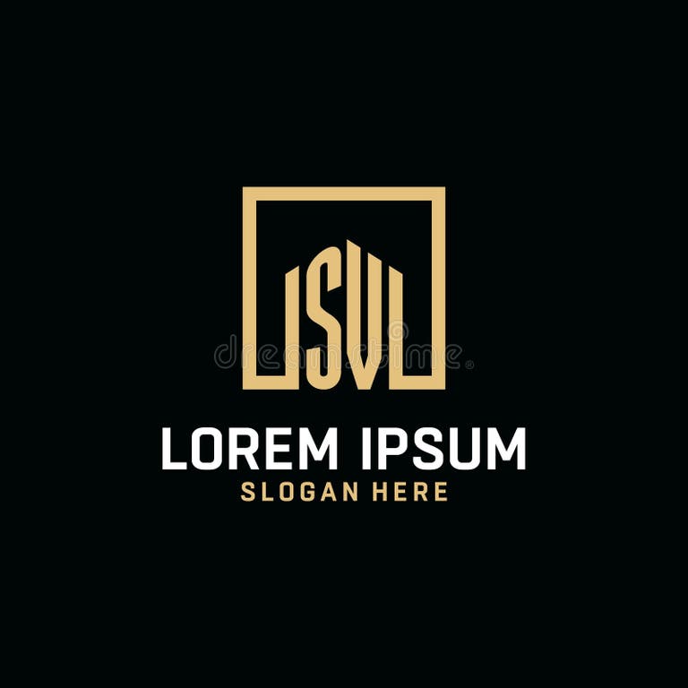 SV Initial Monogram Logo Design with Square Shape Design Ideas Stock ...