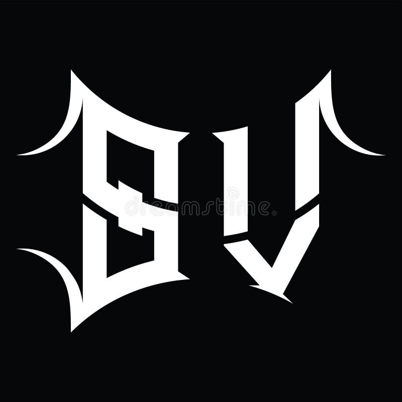 SV Logo Monogram with Abstract Shape Design Template Stock Vector ...