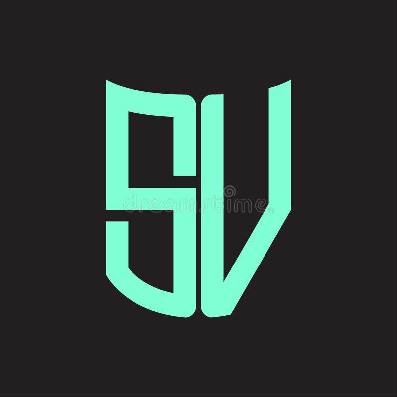 SV Logo Monogram with Ribbon Style Design Template Stock Illustration ...