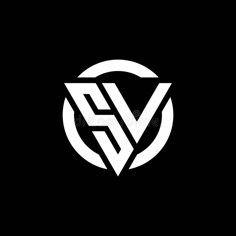 SV Logo with Triangle Shape and Circle Rounded Design Template Stock ...