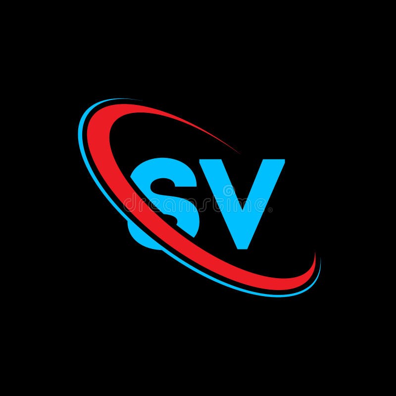 SV S V Letter Logo Design. Initial Letter SV Linked Circle Uppercase ...