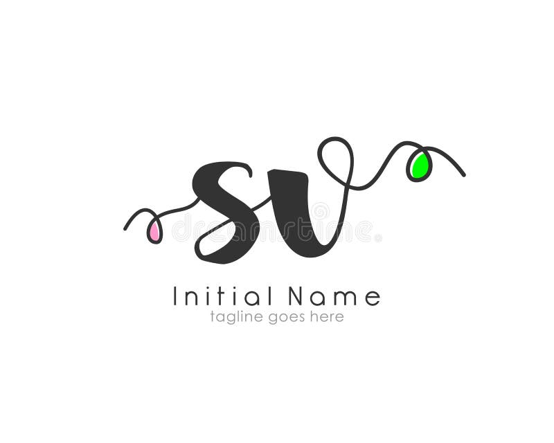 Letter SV Signature Logo Template Vector Stock Vector - Illustration of ...