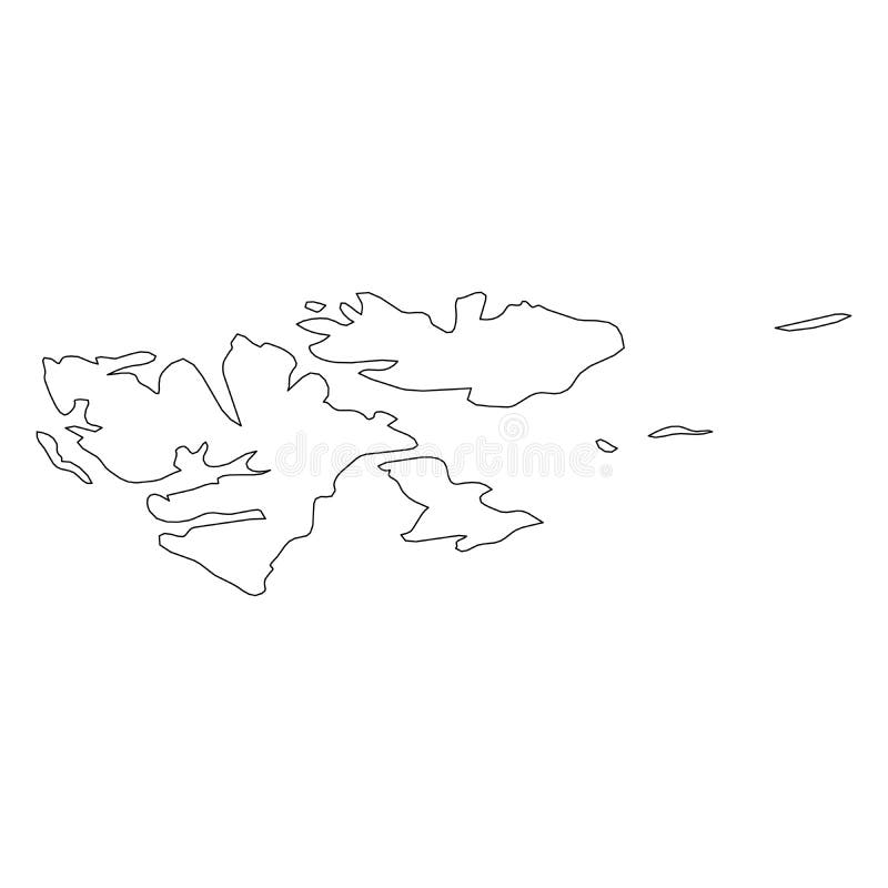 Svalbard Islands - Solid Black Outline Border Map of Country Area ...