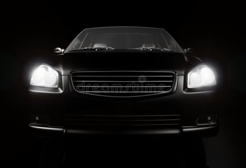 Svart bil stock illustrationer. Illustration av glöd, framdel - 7868023