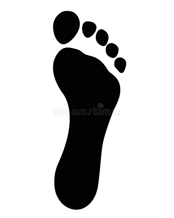 Svart slät fotavtryck vektor illustrationer. Illustration av vektor ...