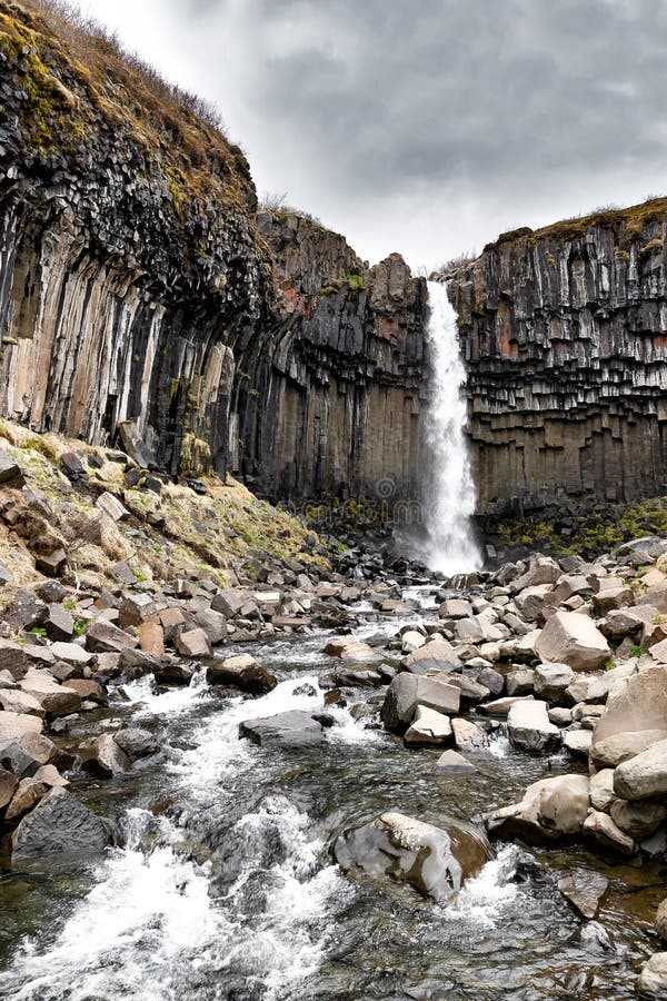 Svartifoss, Black Waterfall, Iceland Stock Image - Image of natural ...