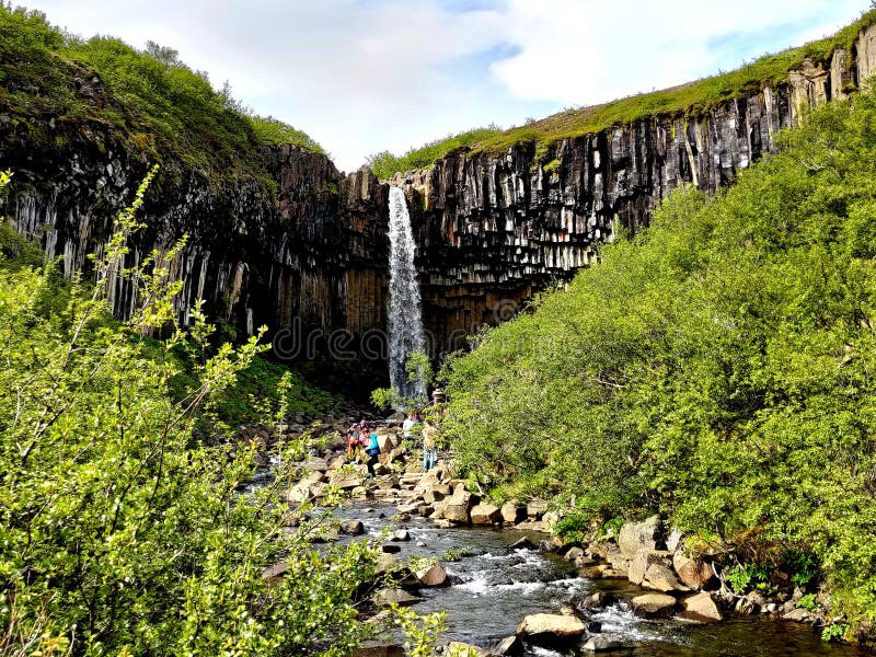 Beautiful View of Basalt Waterfall in Iceland--Svatifoss Stock Photo ...