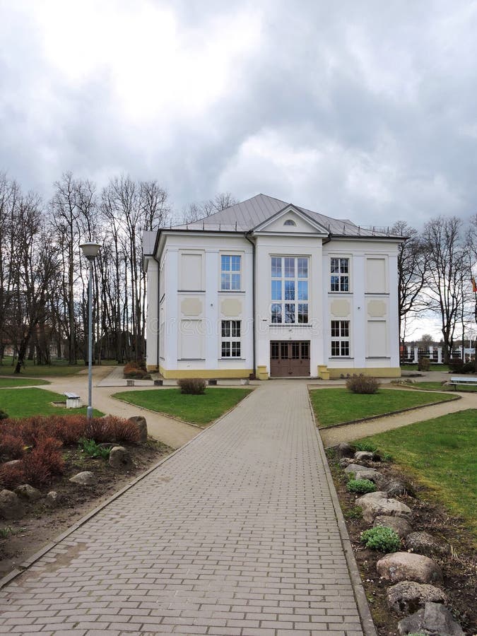 Sveksna town, Lithuania stock image. Image of trees, background - 90547475
