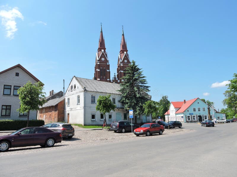 Sveksna town, Lithuania editorial photo. Image of church - 72160836