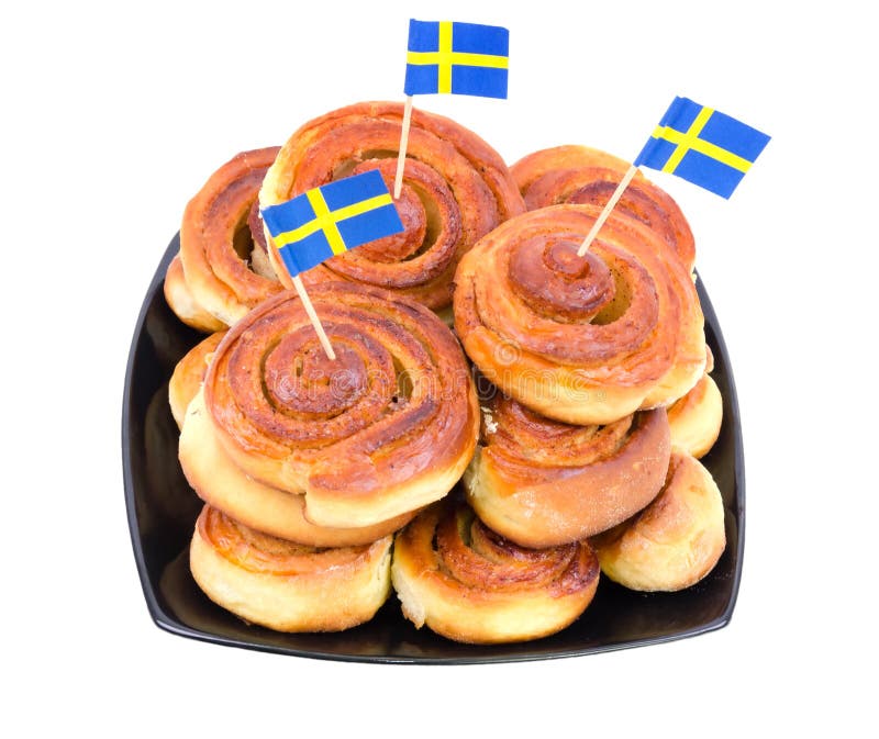 Svenska Traditionella Bullar På En Platta Arkivfoto - Bild av fett ...